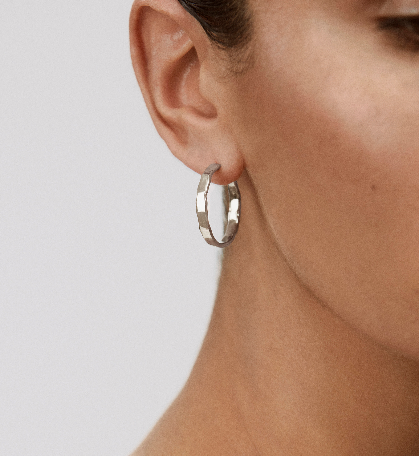 Siren Muse Wave Medium Hoop Earrings in Sterling Silver | Jewellery by ...