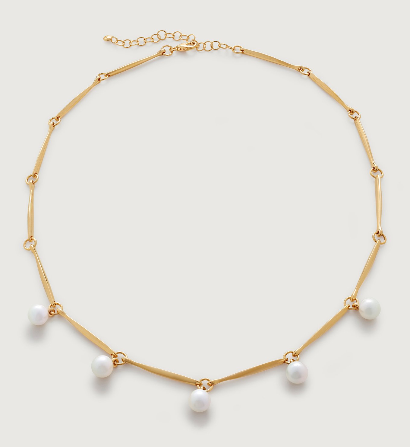 Nura Round Pearl Drop Necklace Adjustable 41-46 cm/16-18' in 18k Gold ...