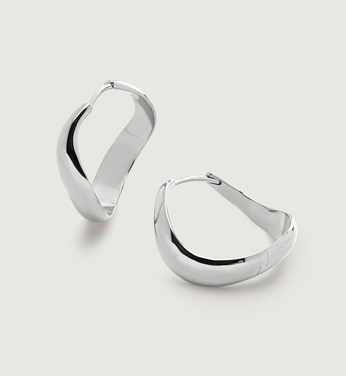 Swirl Medium Hoop Earrings in Sterling Silver | Jewellery by Monica Vinader