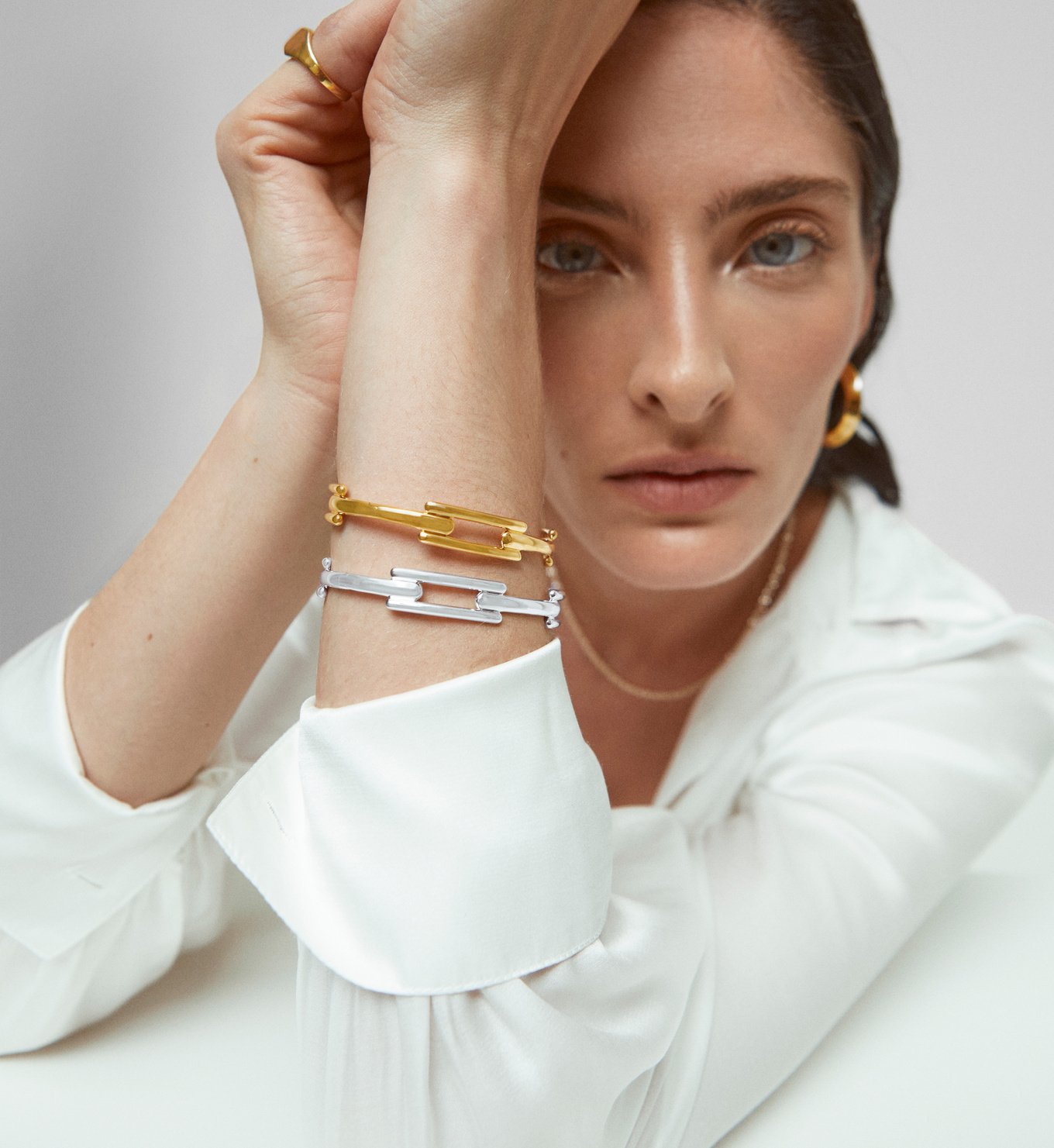 Signature Link Bangle in 18k Gold Vermeil on Sterling Silver ...