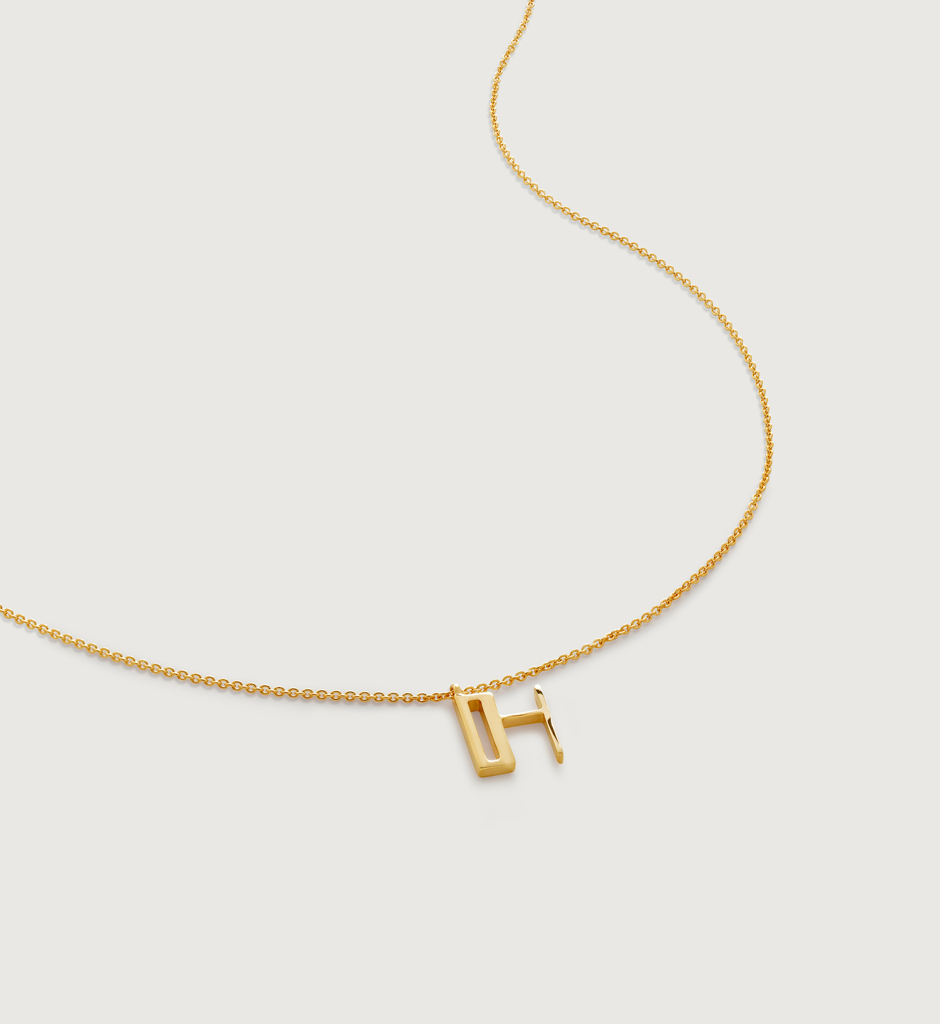 Initial H Chain Necklace in 18k Gold Vermeil on Sterling Silver ...