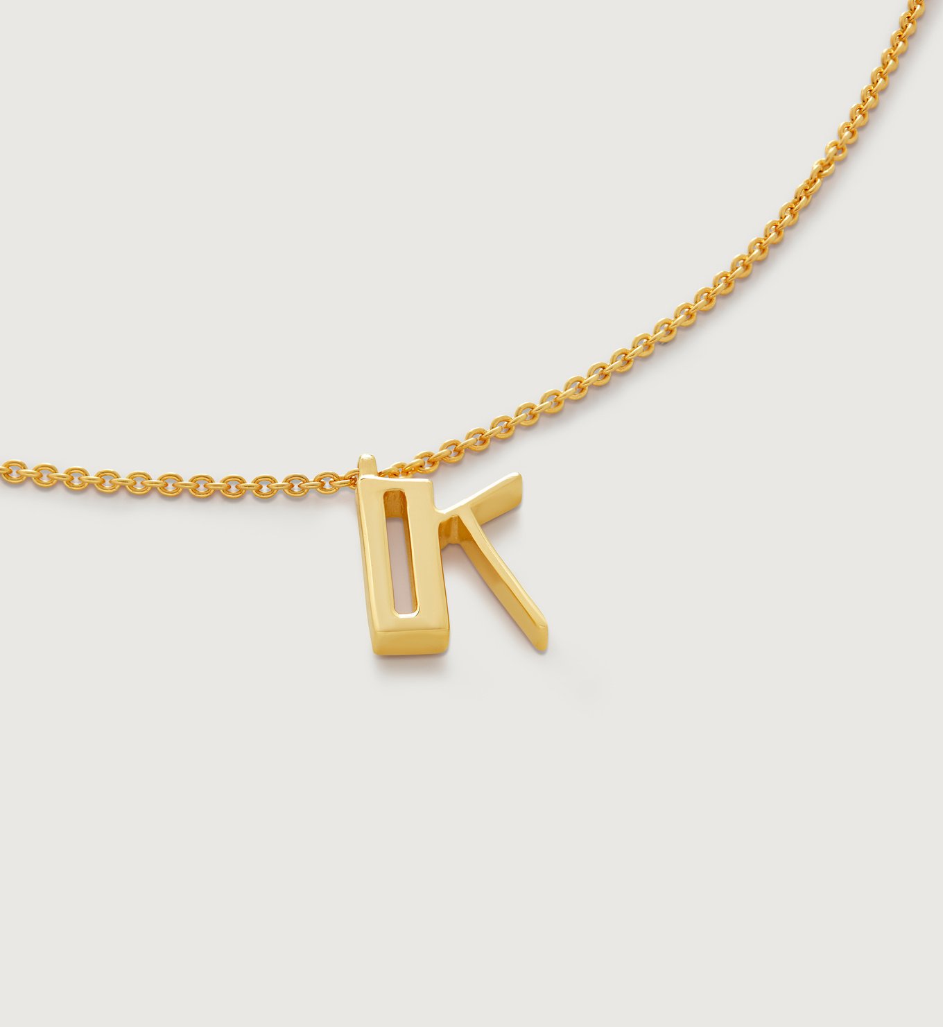 Initial K Chain Necklace in 18k Gold Vermeil on Sterling Silver ...