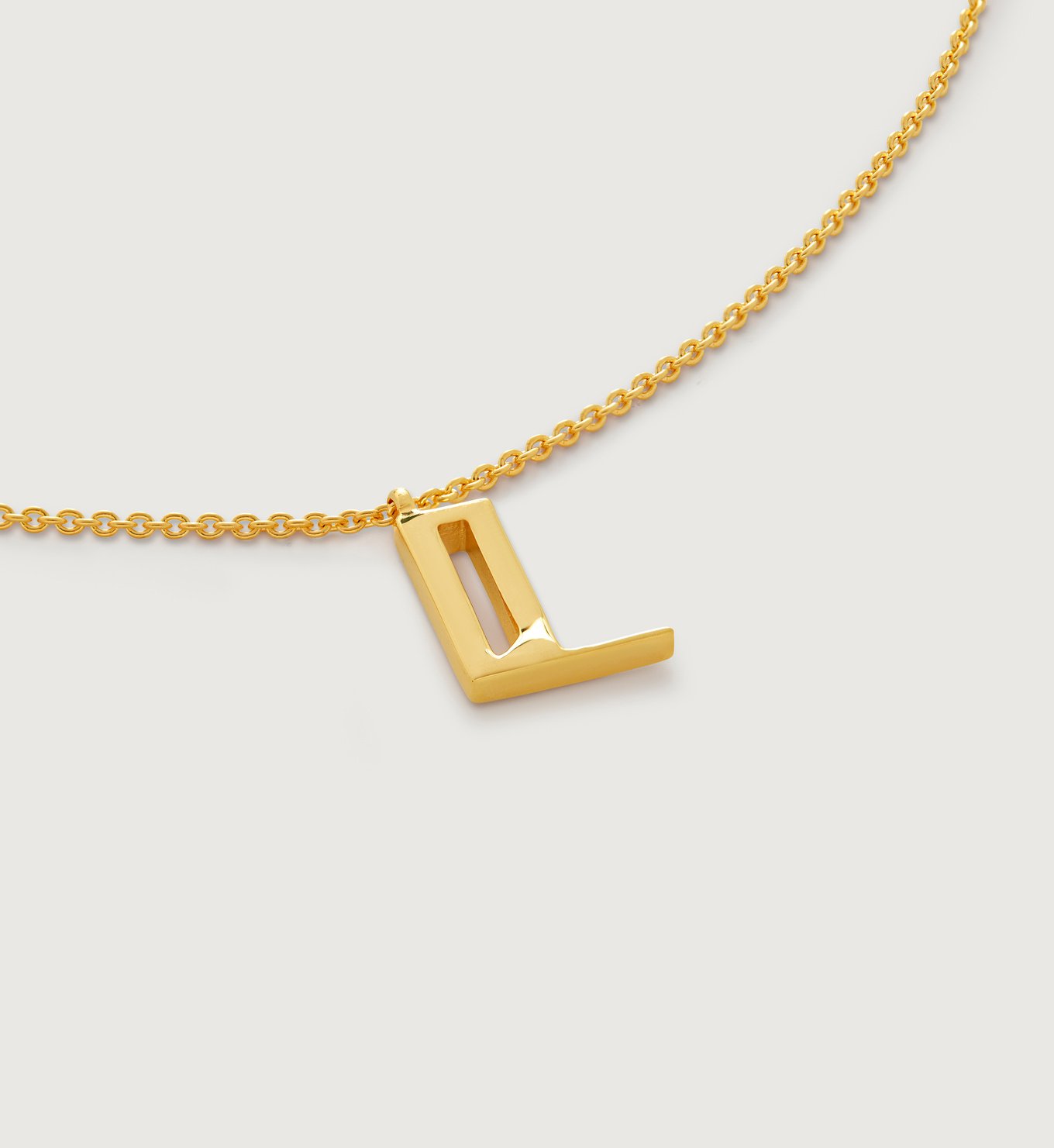 Initial L Necklace Adjustable 41-46cm/16-18' in 18k Gold Vermeil on ...