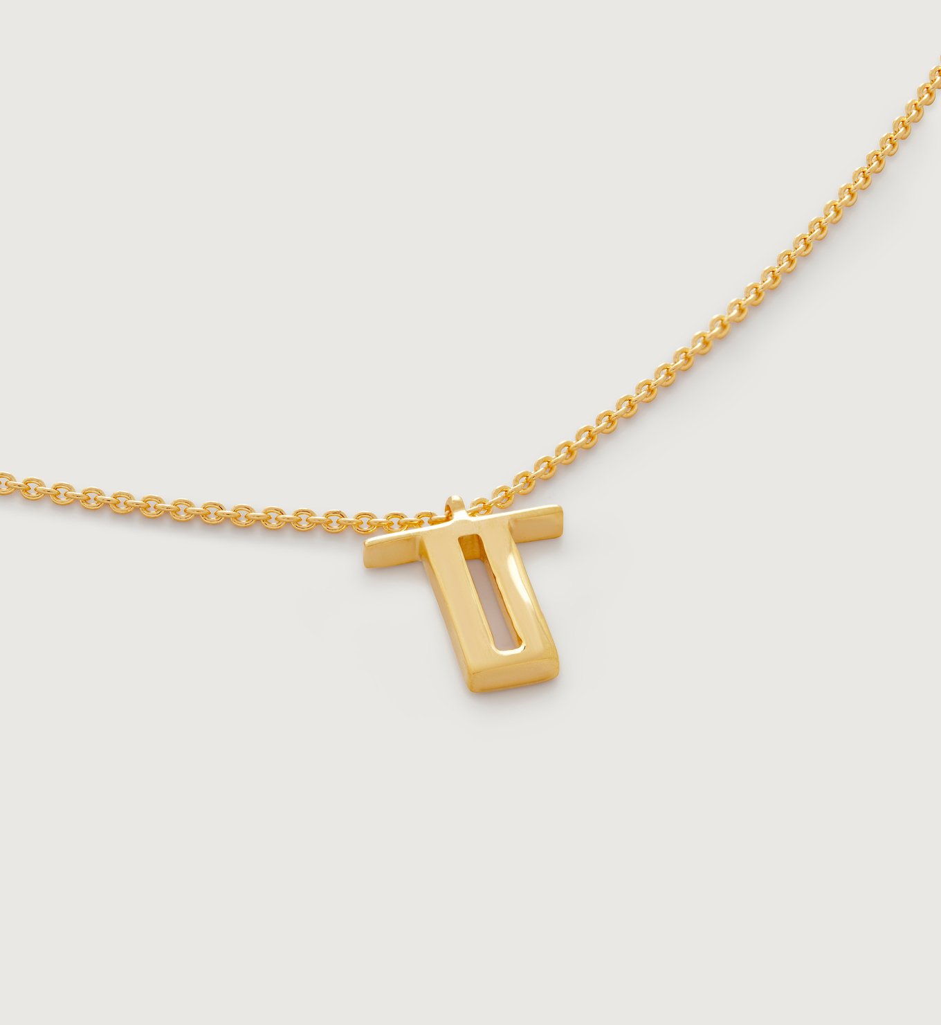 Initial T Necklace Adjustable 41-46cm/16-18' in 18k Gold Vermeil on ...
