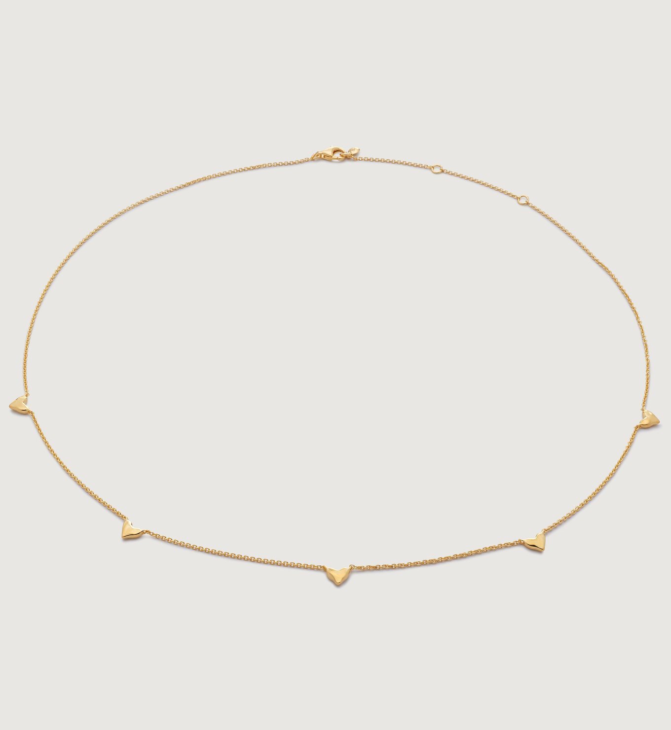 Heart Station Chain Necklace in 18k Gold Vermeil on Sterling Silver ...