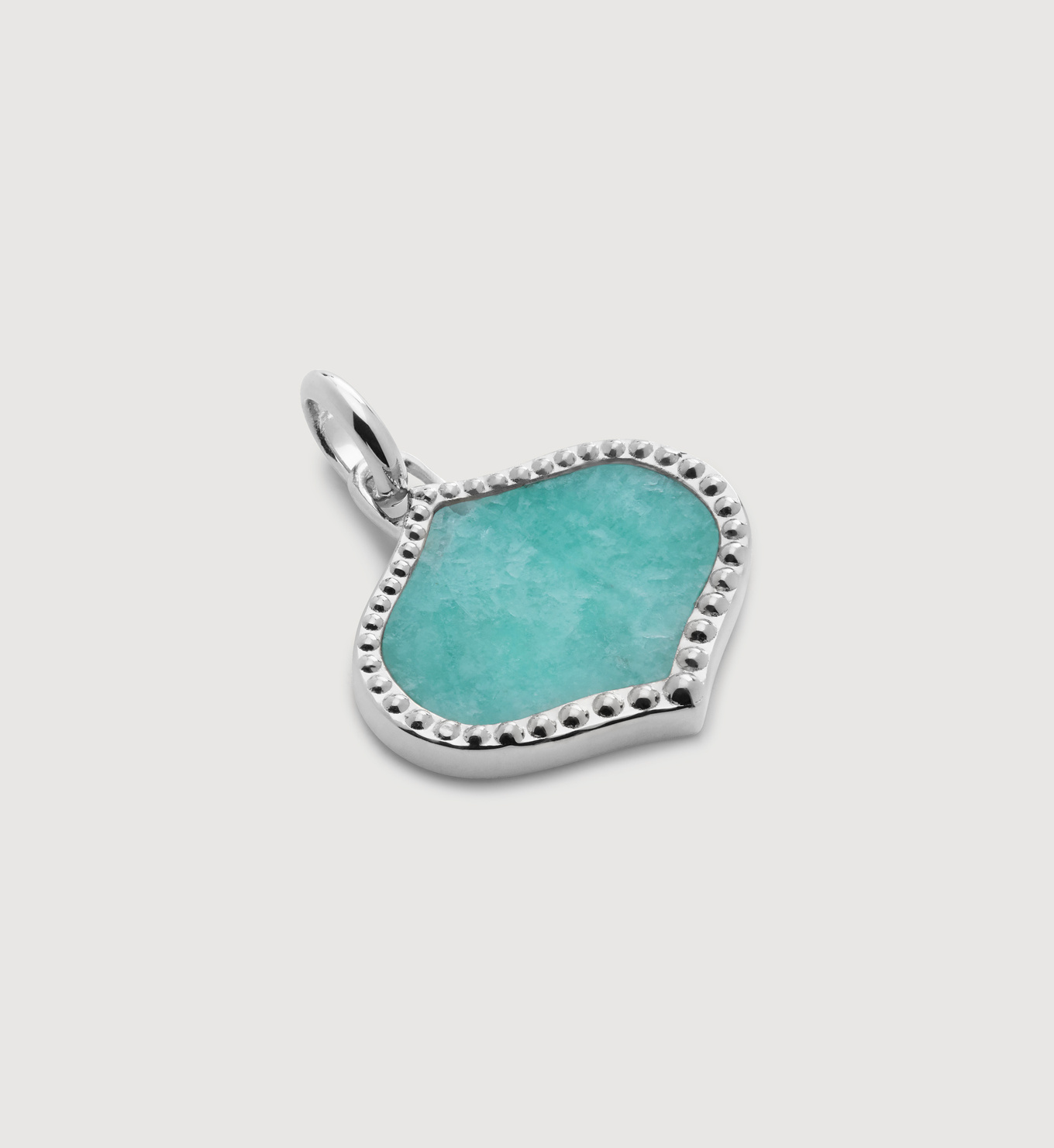Lotus Gemstone Pendant Charm in Sterling Silver and Amazonite ...