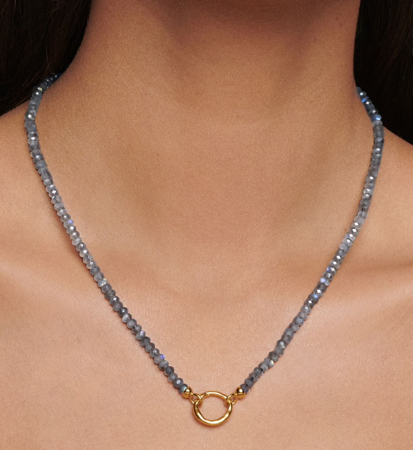 Capture Beaded Necklace 43cm/17' in 18ct Gold Vermeil on Sterling ...