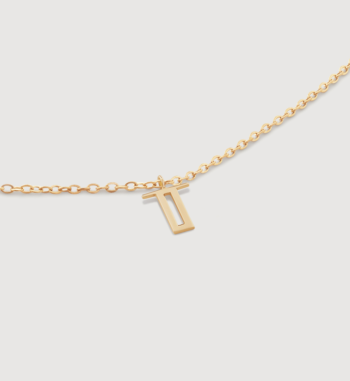 Small Initial T Necklace Adjustable 41-46cm/16-18' in 14k Solid Gold ...