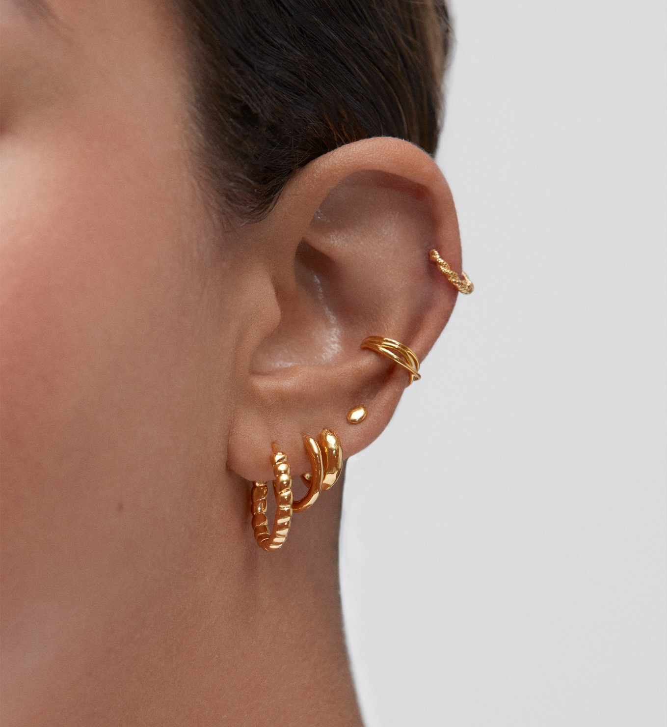 Nura Mini Nugget Stud Earrings in 18k Gold Vermeil on Sterling Silver ...