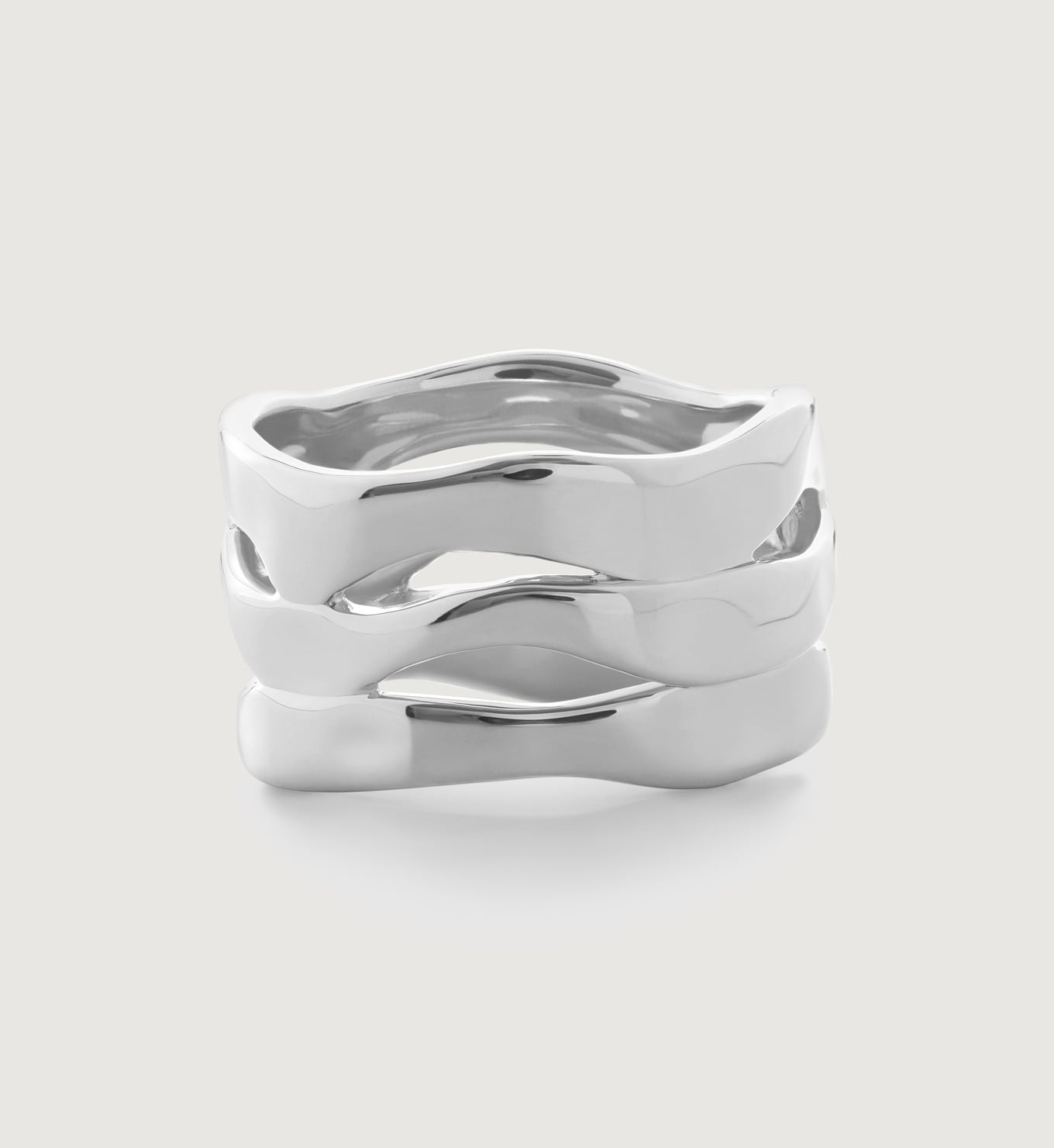 The Wave Triple Band Ring in Sterling Silver | Jewellery by Monica Vinader