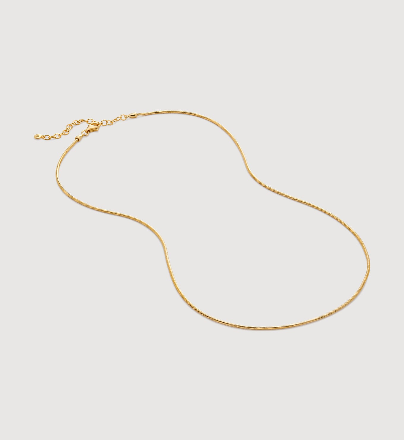 Round Thin Snake Chain Necklace in 18k Gold Vermeil on Sterling Silver ...