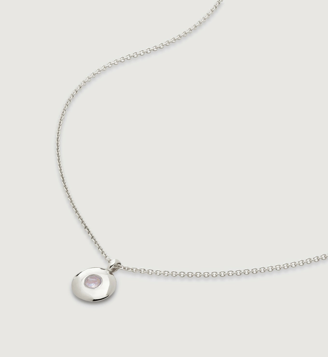 June Birthstone Necklace Adjustable 41-46cm/16-18' in Sterling Silver ...
