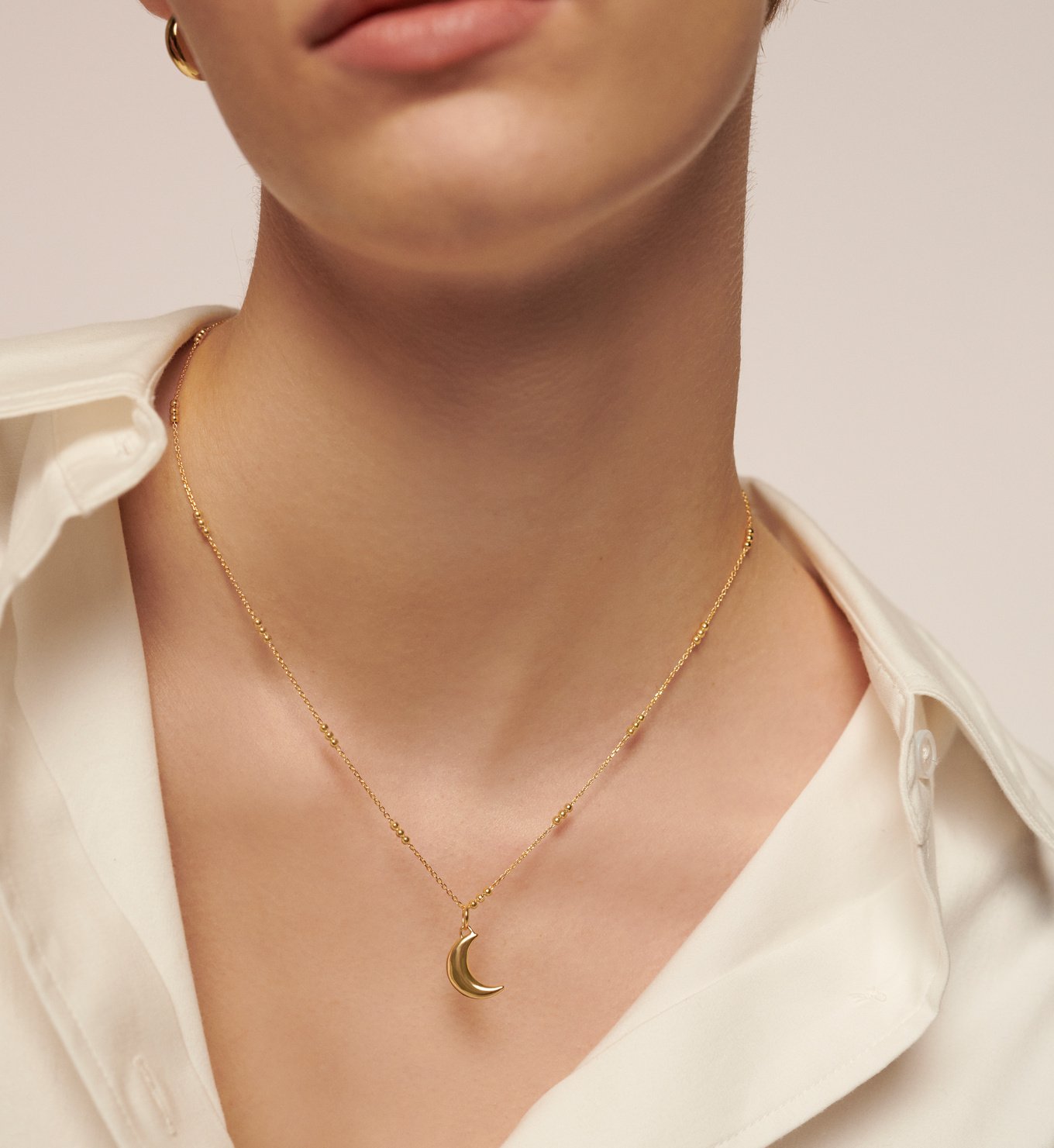 Crescent Moon Pendant in 18k Gold Vermeil on Sterling Silver ...