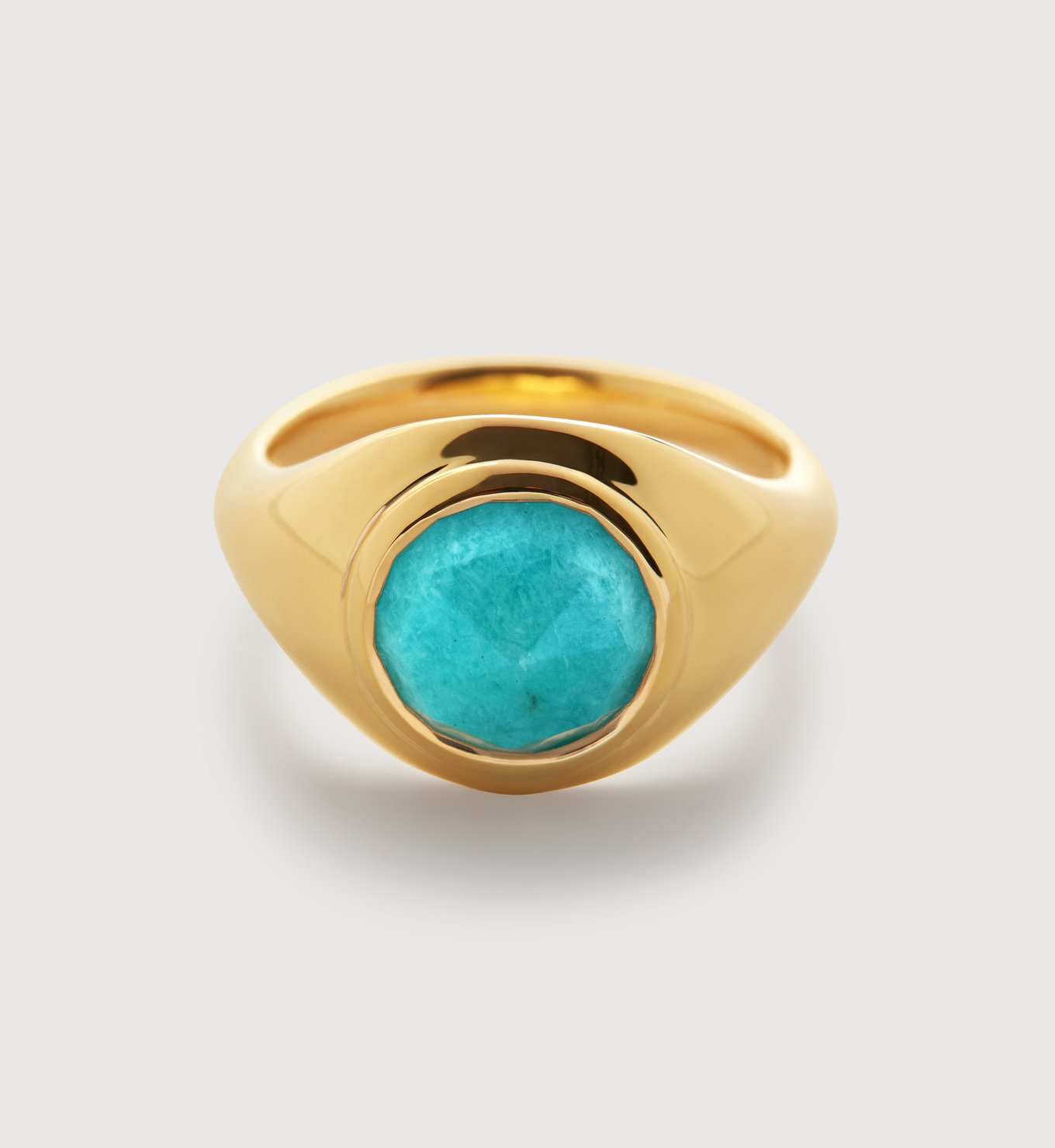 Eclipse Gemstone Signet Ring in 18k Gold Vermeil on Sterling Silver and ...
