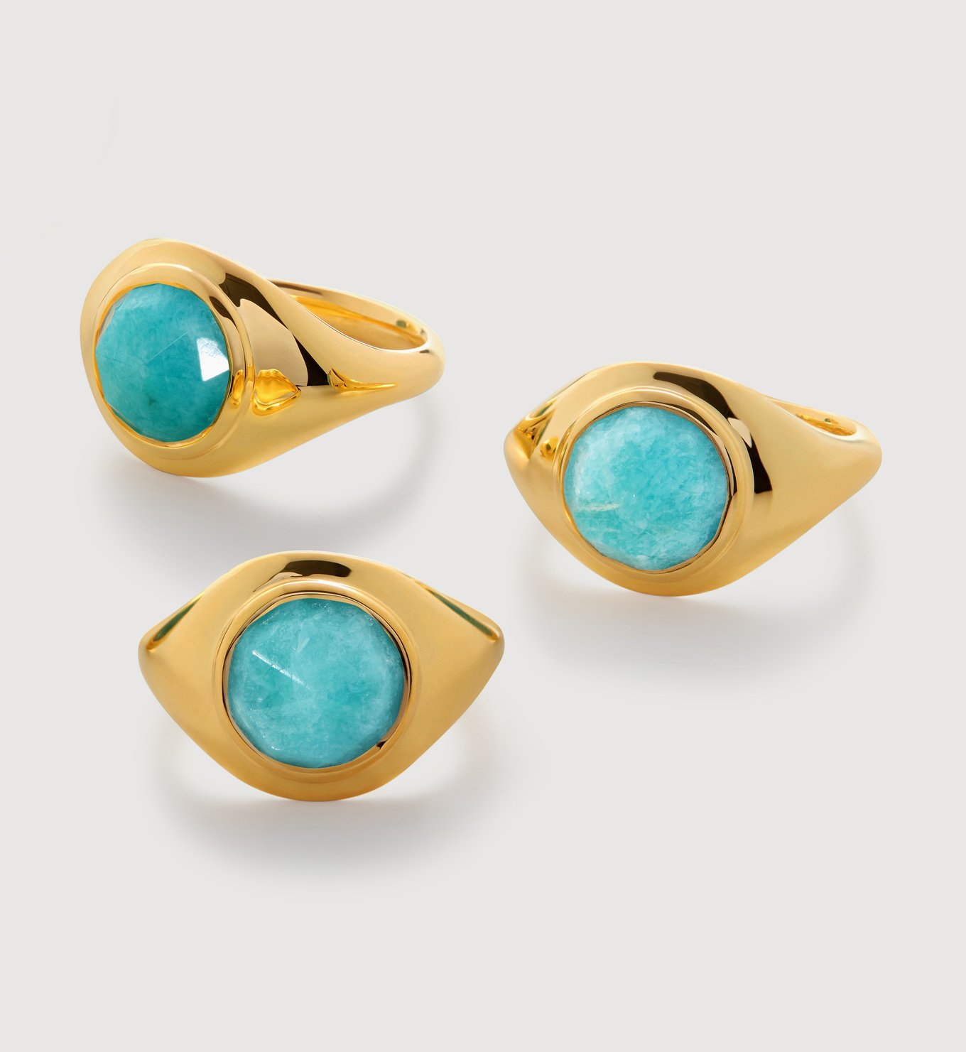 Eclipse Gemstone Signet Ring in 18k Gold Vermeil on Sterling Silver and Amazonite | Jewellery by ...