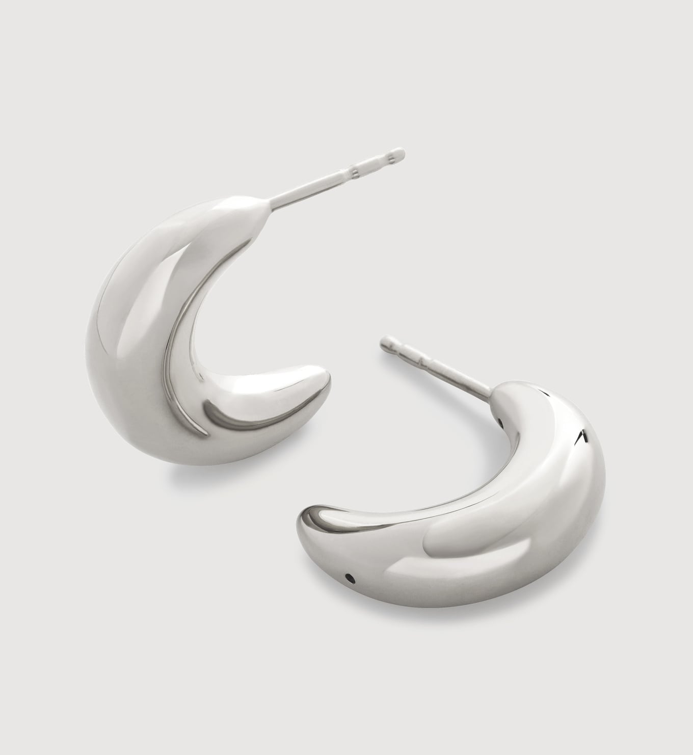 Crescent Moon Medium Hoop Earrings In Sterling Silver Jewellery By Monica Vinader
