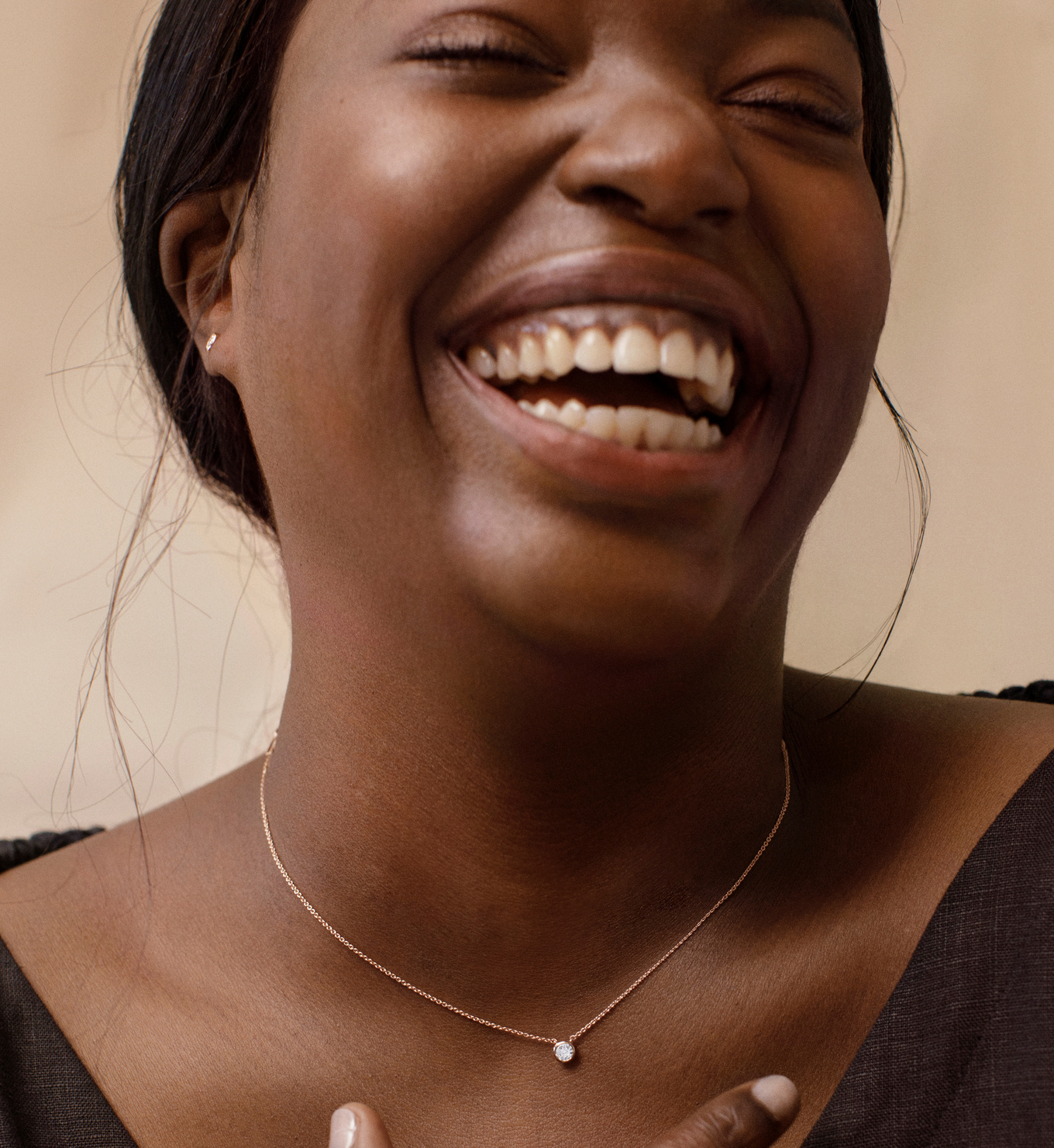 Lab Grown Diamond Essentials Necklace Adjustable 41-46cm/16-18' in 18k ...