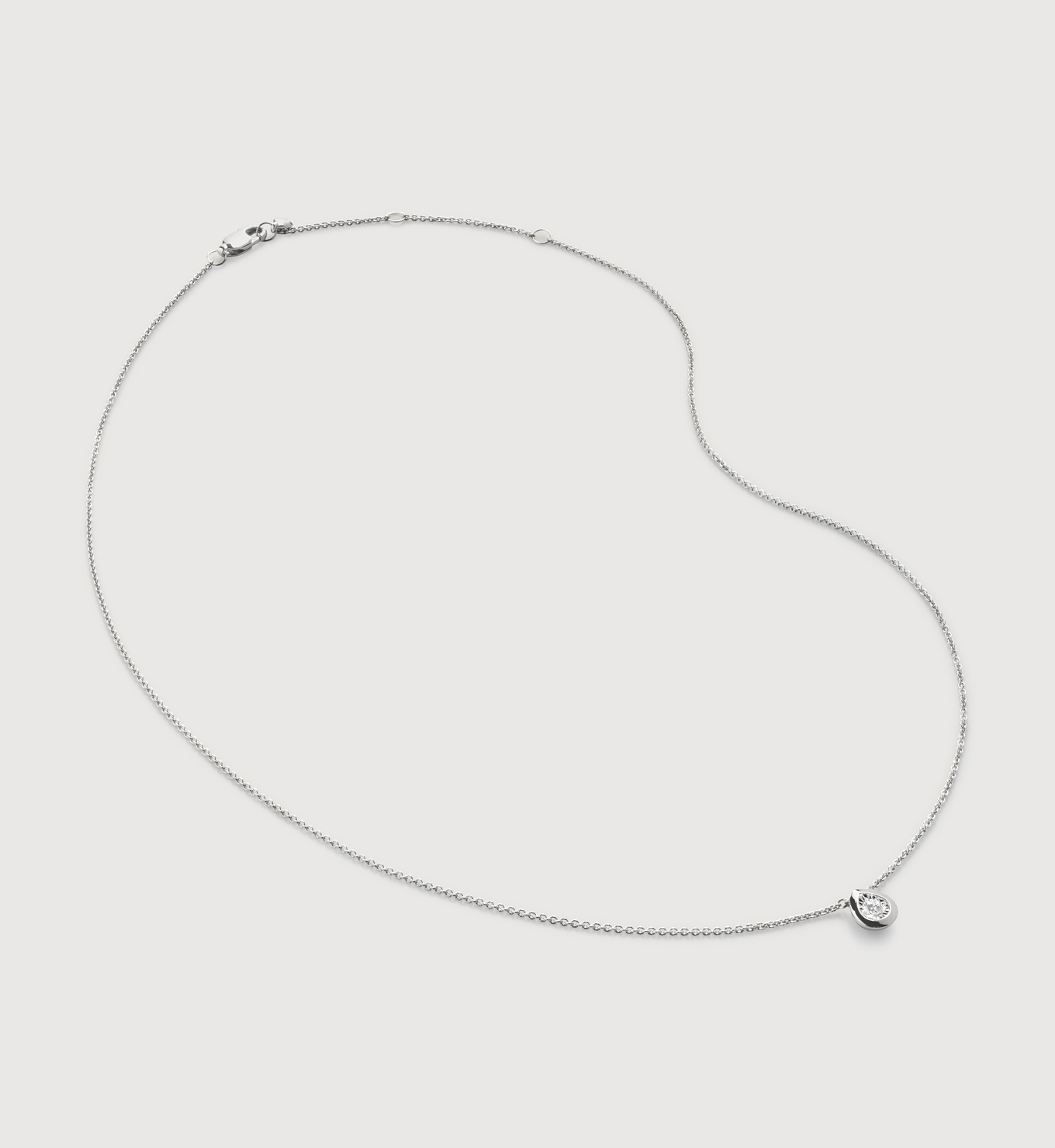 Pear Diamond Chain Necklace in Sterling Silver and Lab Grown Diamond ...