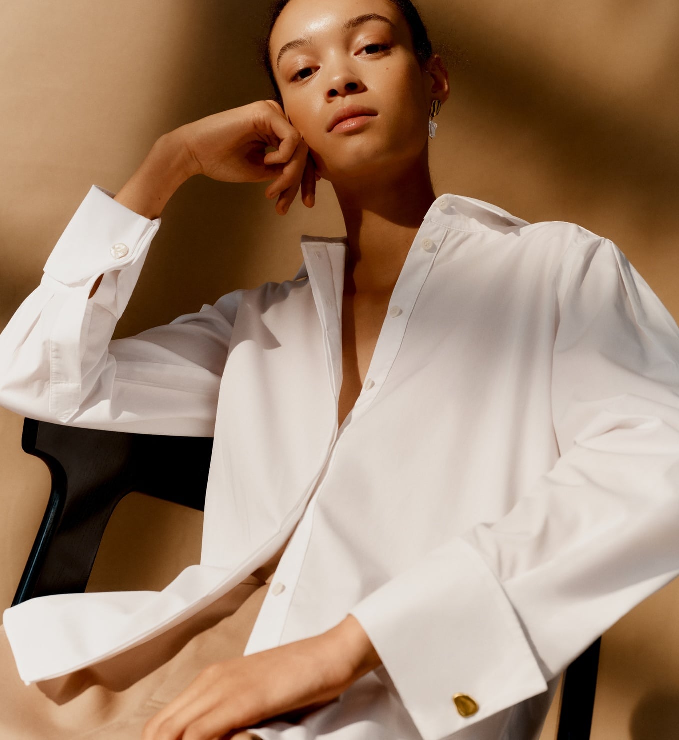 Monica Shirt and Amy Powney Pearl Cufflinks Set in Fabric and Pearl ...
