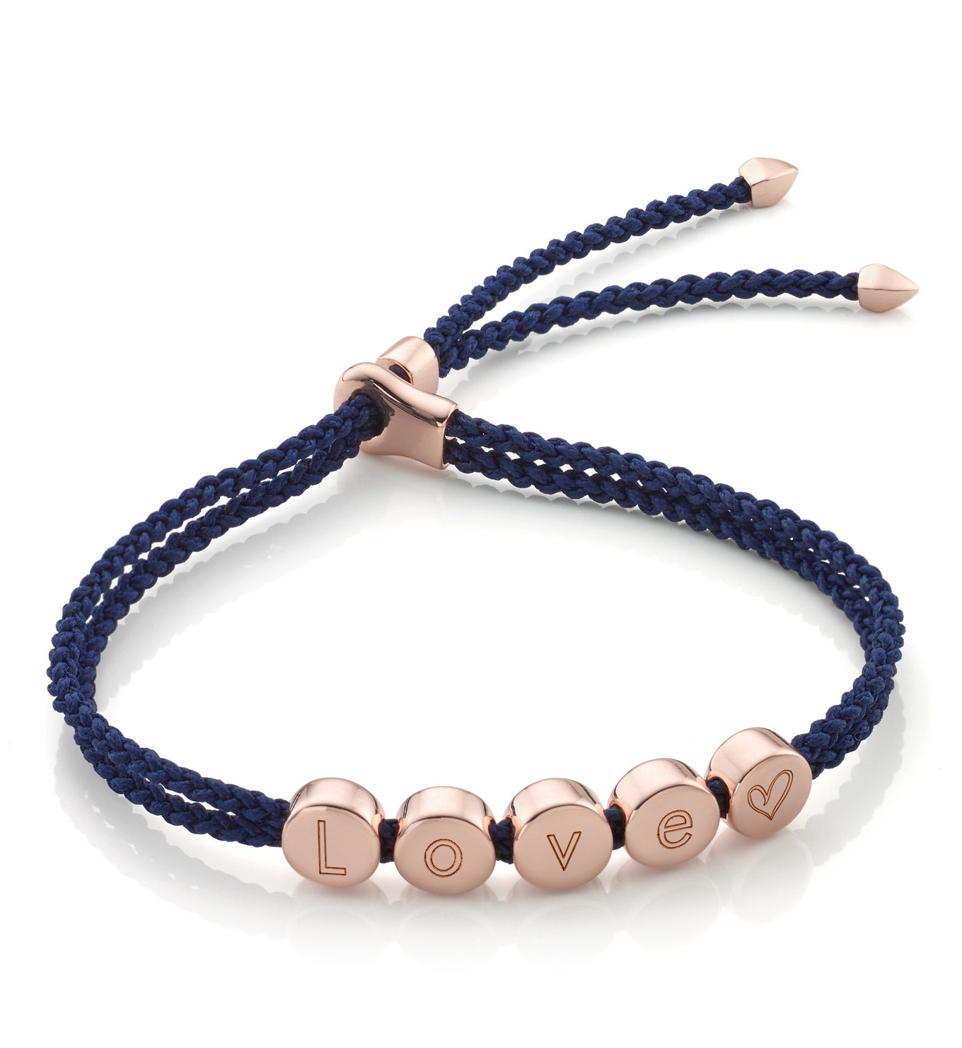 Linear Bead Friendship Bracelet in 18ct Rose Gold Vermeil on Sterling ...