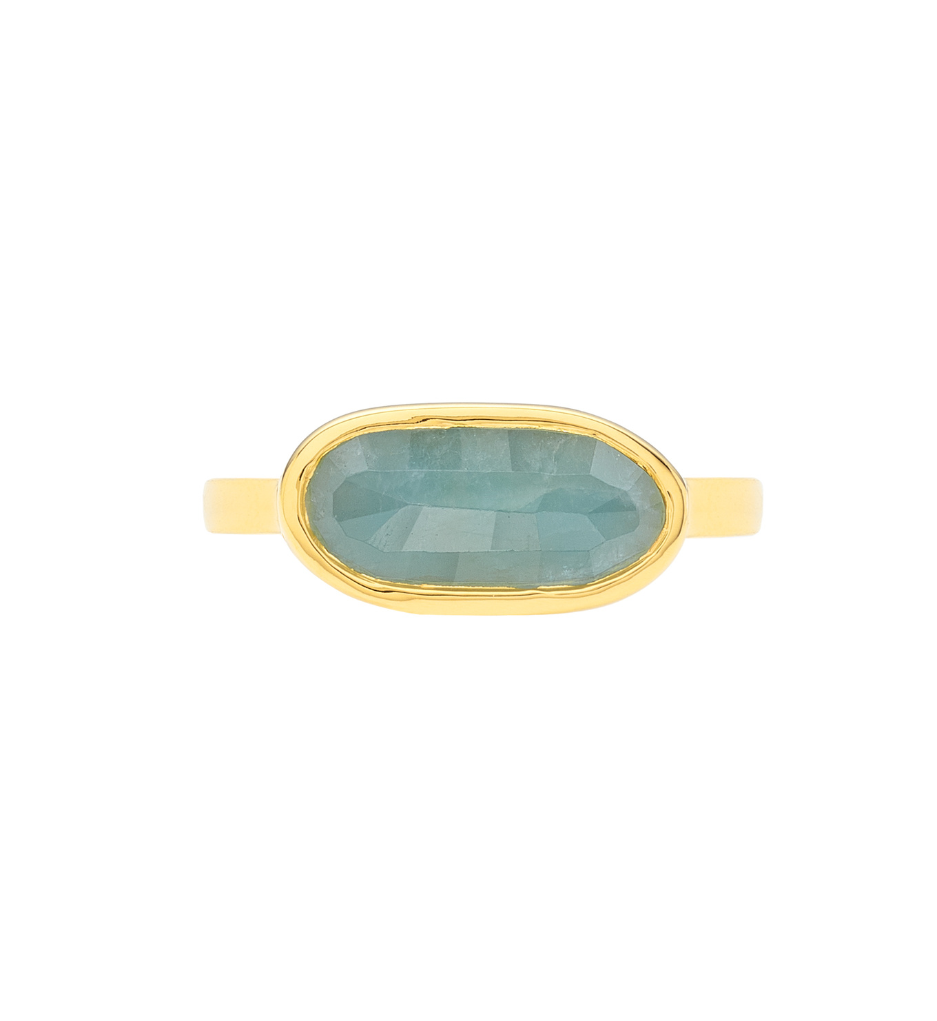 Vega Ring in 18ct Gold Vermeil On Sterling Silver and Aquamarine ...