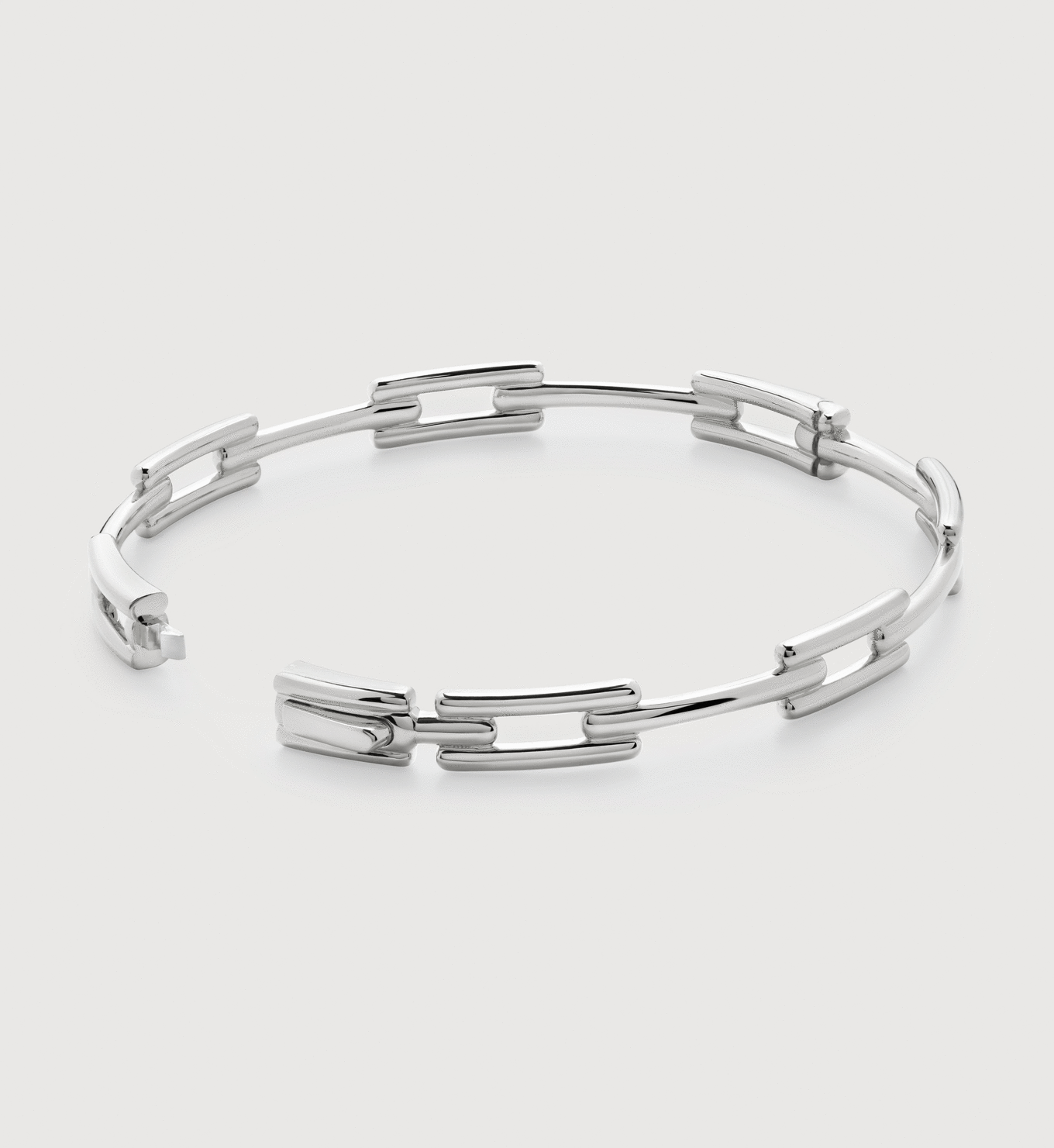 Signature Link Slim Bangle in Sterling Silver | Jewellery by Monica Vinader
