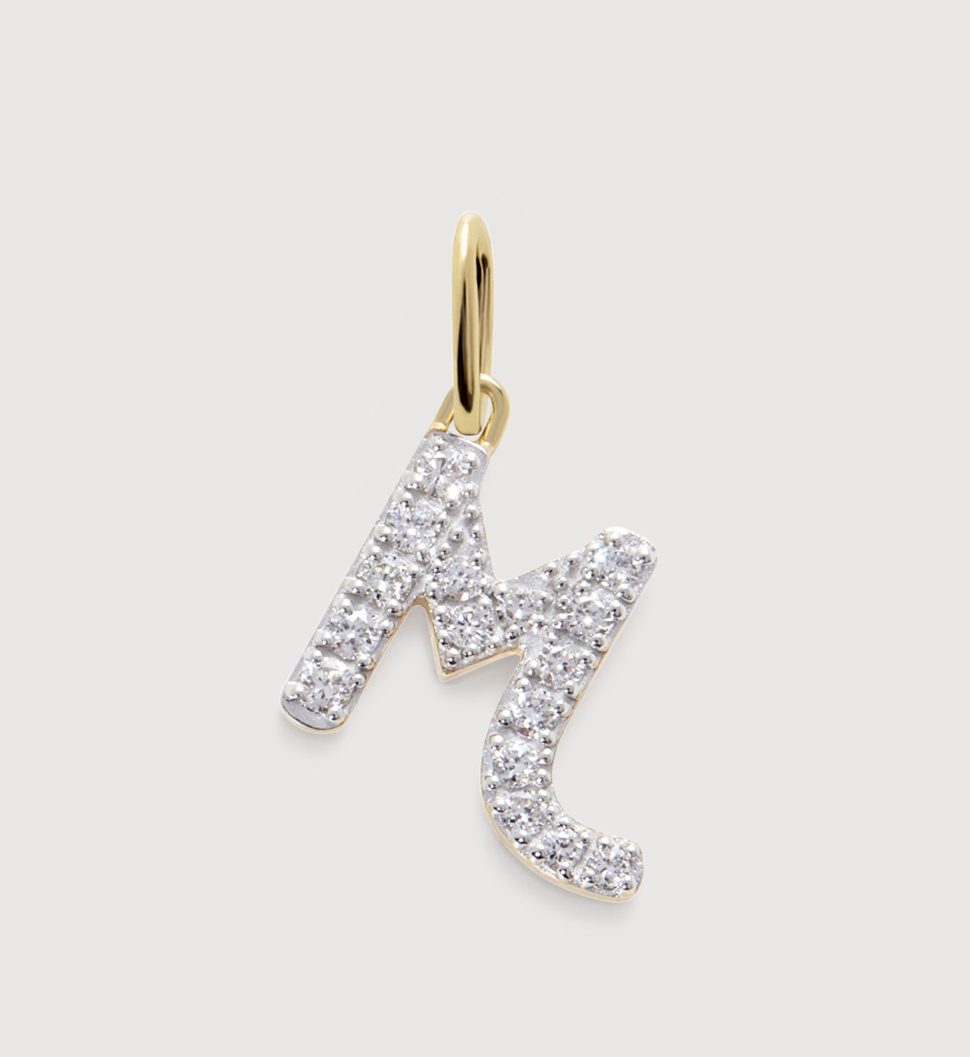 Diamond Initial M Pendant in 14k Solid Gold and Lab Grown Diamond ...