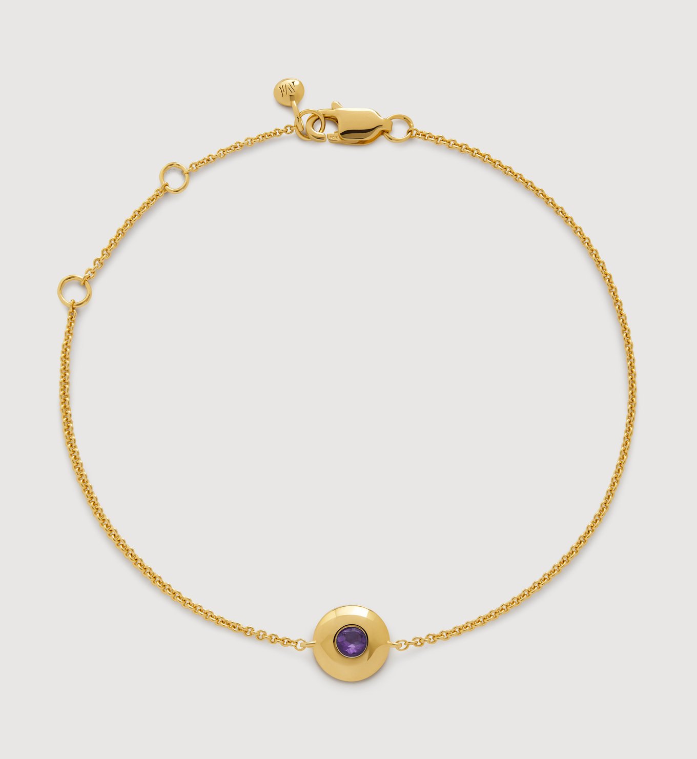 February Birthstone Chain Bracelet in 18k Gold Vermeil on Sterling ...
