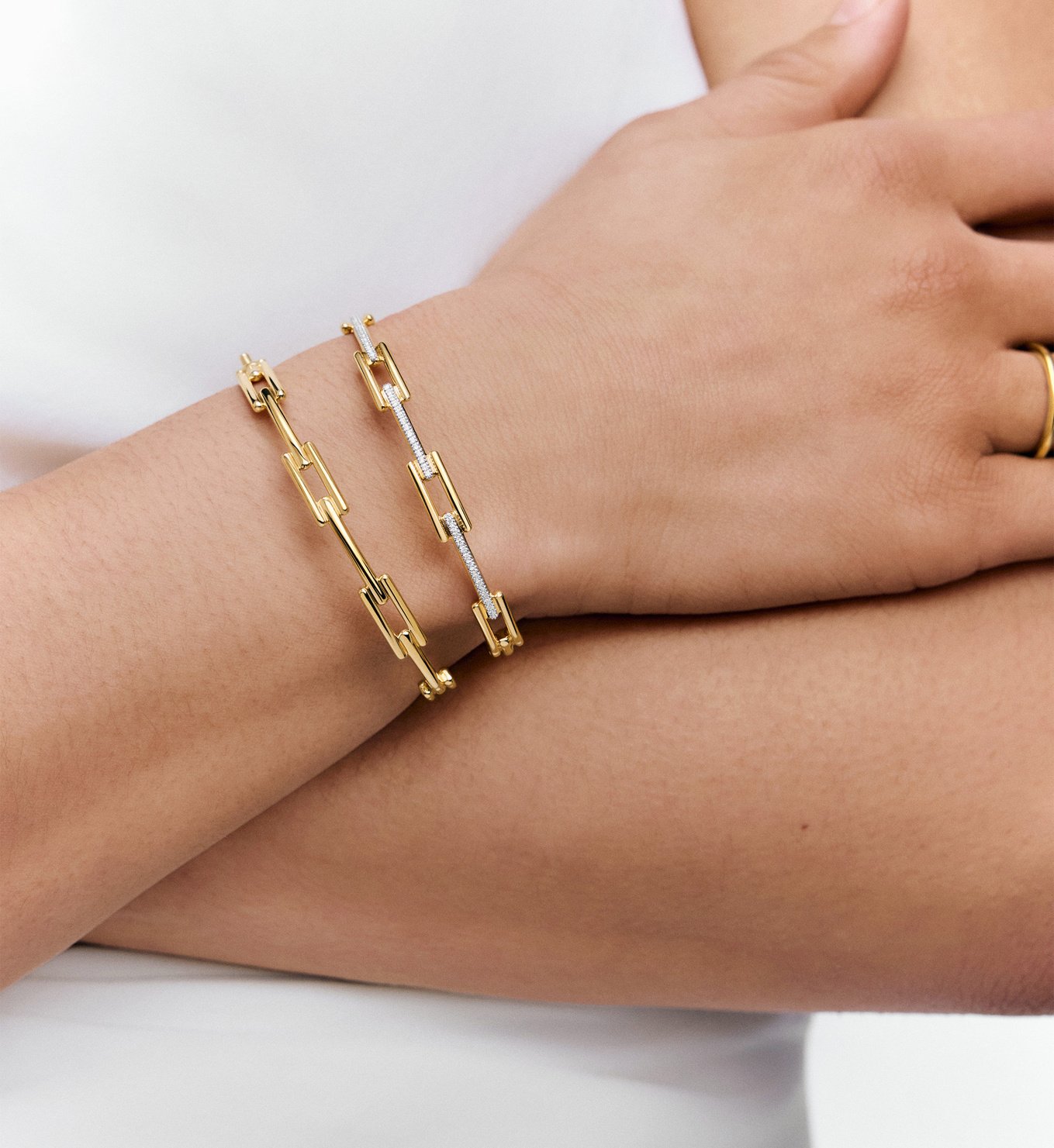 Signature Link Diamond Bangle Set | Jewellery Sets | Monica Vinader