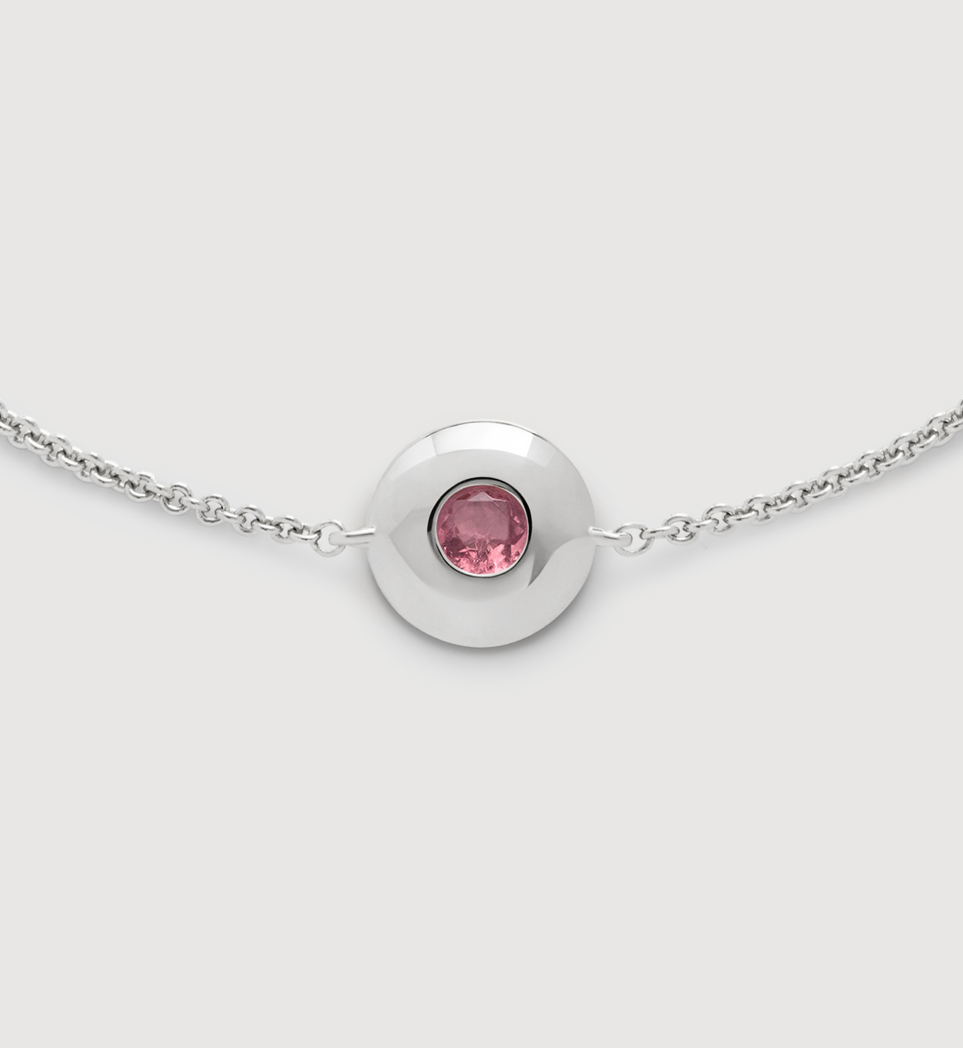 October Birthstone Chain Bracelet in Sterling Silver and Pink ...