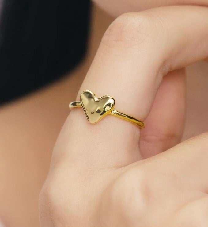 Heart Stacking Ring in 18k Gold Vermeil on Sterling Silver | Jewellery by Monica Vinader