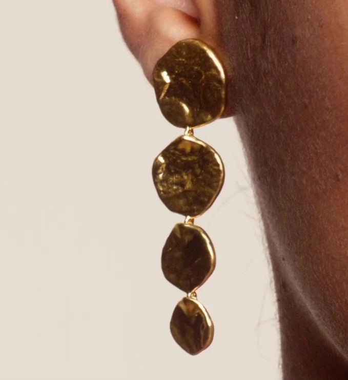 Capri Disc Cocktail Earrings in 18k Gold Vermeil on Sterling Silver ...