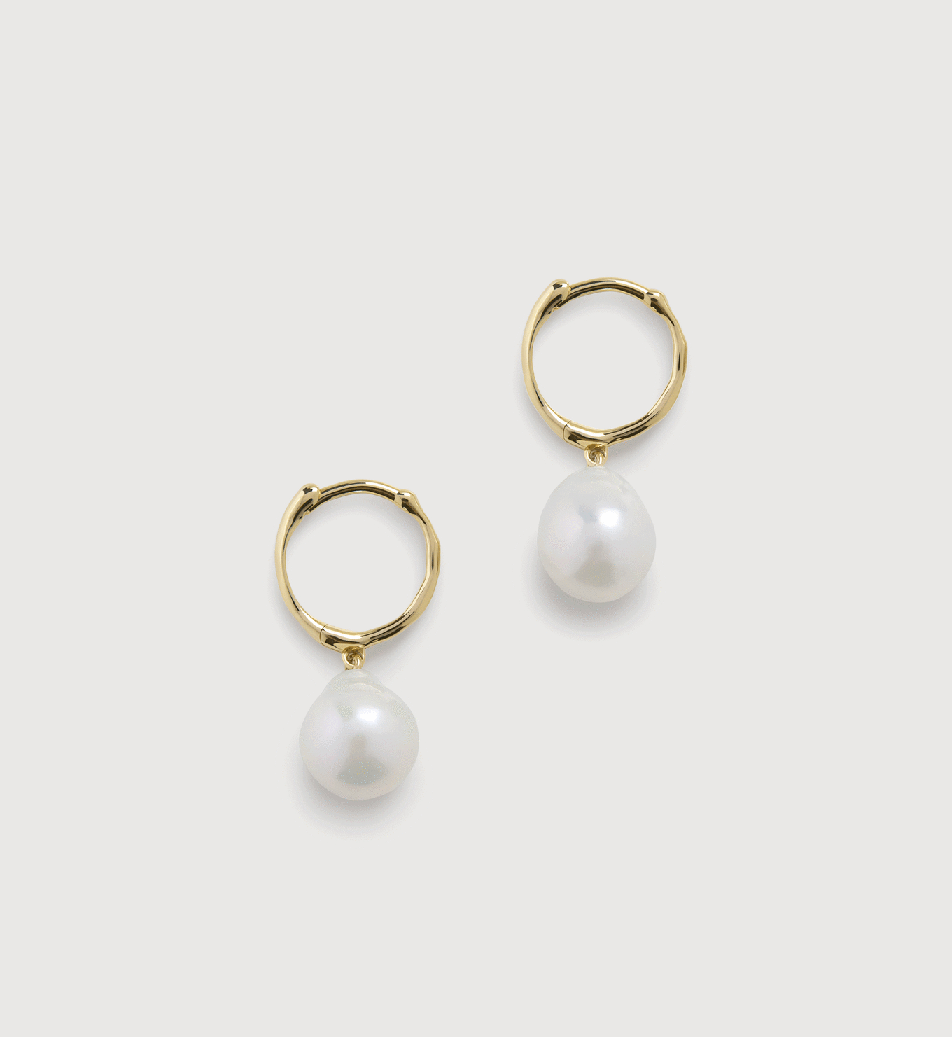 Small Baroque Pearl Mini Huggie Earrings in 14k Solid Gold and Pearl ...
