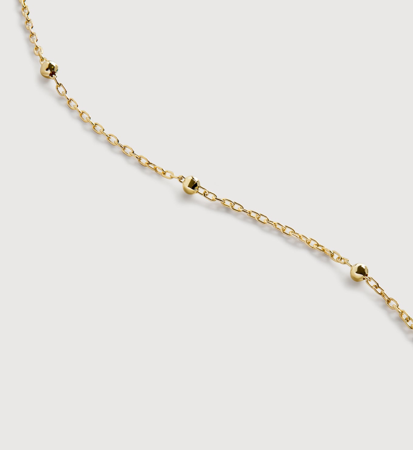 Beaded Chain Necklace 16-18' in 14k Solid Gold | Jewellery by Monica ...