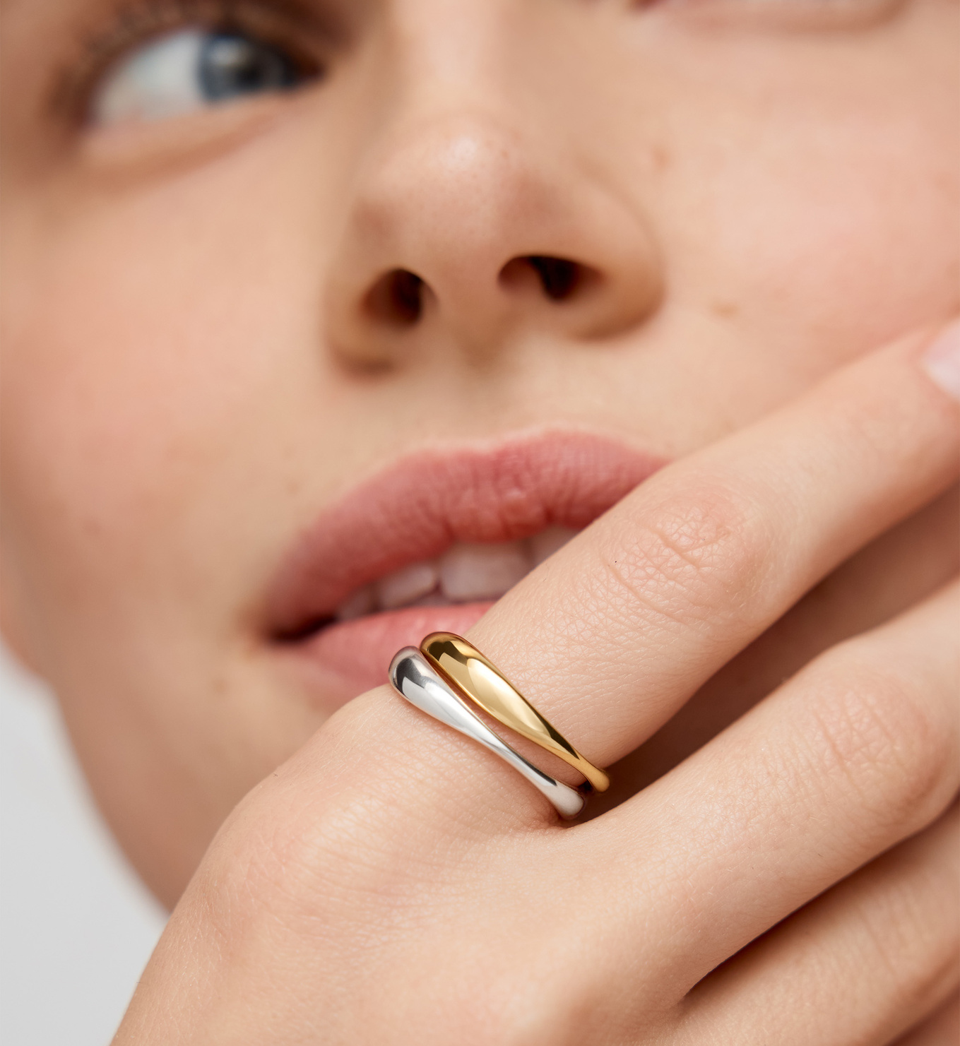 Nura Reef Stacking Mixed Metal Ring Set | Jewellery Sets | Monica Vinader