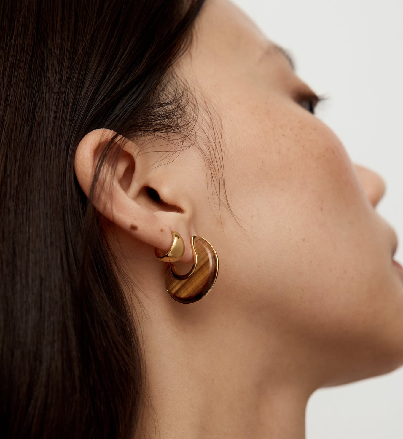 Kate Young Reversible Gemstone Hoops in 18k Gold Vermeil on Sterling ...