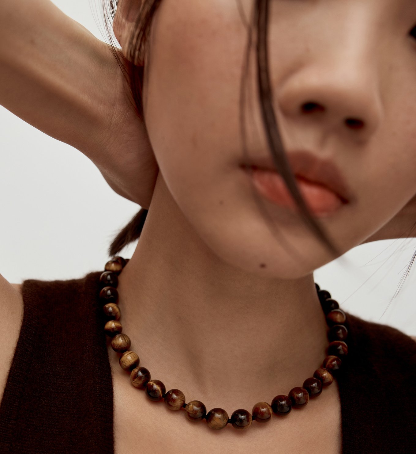 Kate Young Round Gemstone Necklace in 18k Gold Vermeil on Sterling ...