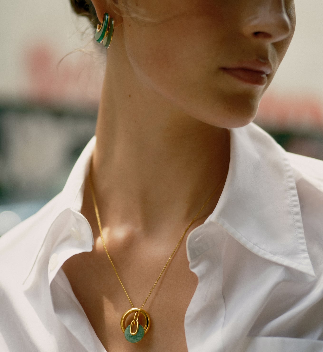 Kate Young Gemstone Pendant in 18k Gold Vermeil on Sterling Silver and ...