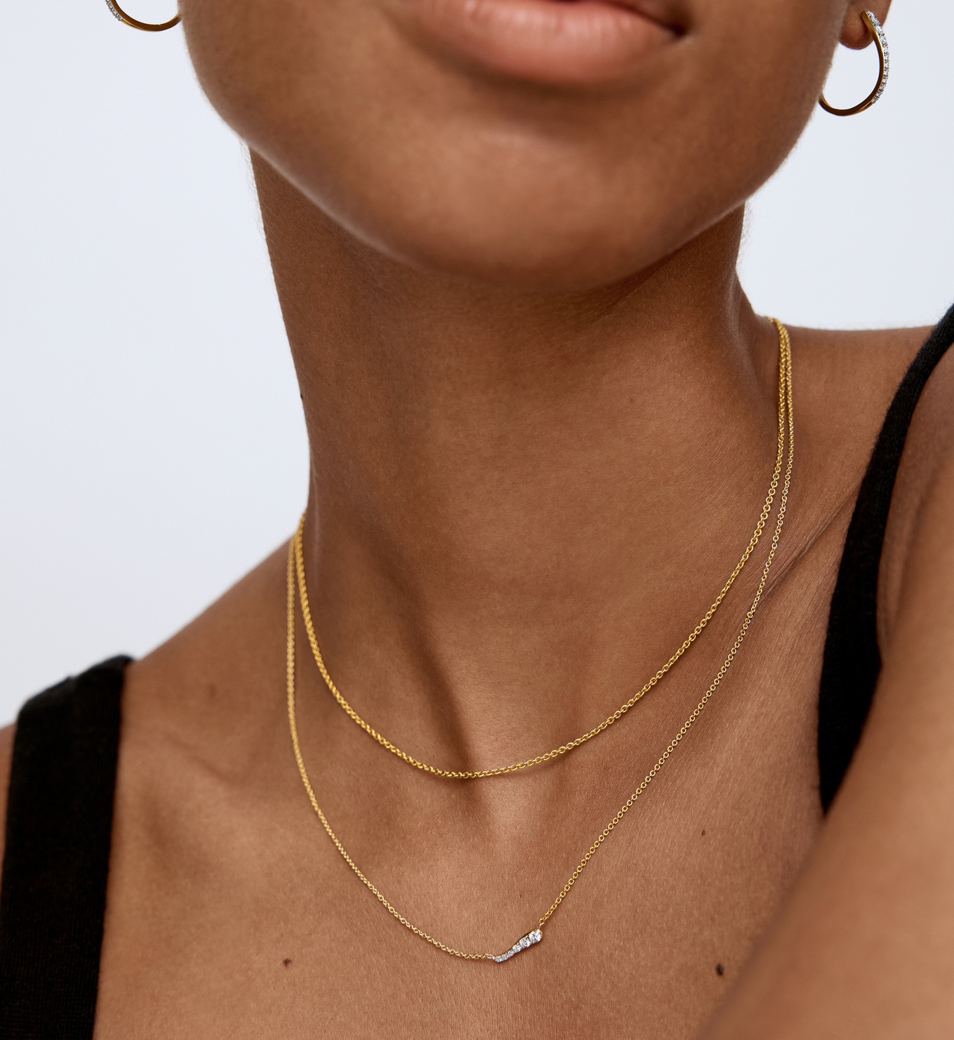Riva Pavé Diamond Chain Necklace in 18k Gold Vermeil on Sterling Silver ...