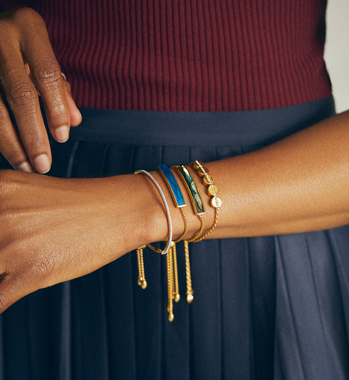 Baja Facet Bracelet in Sterling Silver and Labradorite Jewellery by Monica Vinader