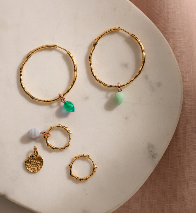 Fiji Bud Gemstone Pendant Charm in 18ct Gold Vermeil on Sterling Silver ...