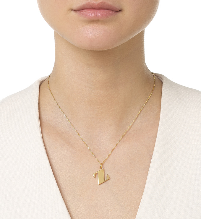 Alphabet Z Pendant Charm in 18ct Gold Vermeil on Sterling Silver ...