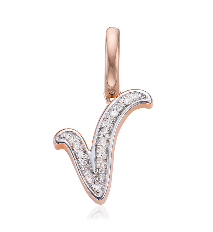 Alphabet V In Diamond Cheap New Created Diamond V Letter Pendant
