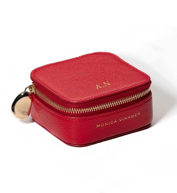 Leather Trinket Box in Leather - Red | Jewellery by Monica Vinader