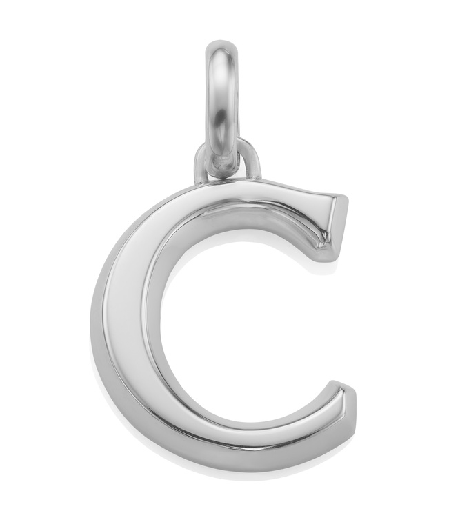 Alphabet C Pendant Charm in Sterling Silver | Jewellery by Monica Vinader