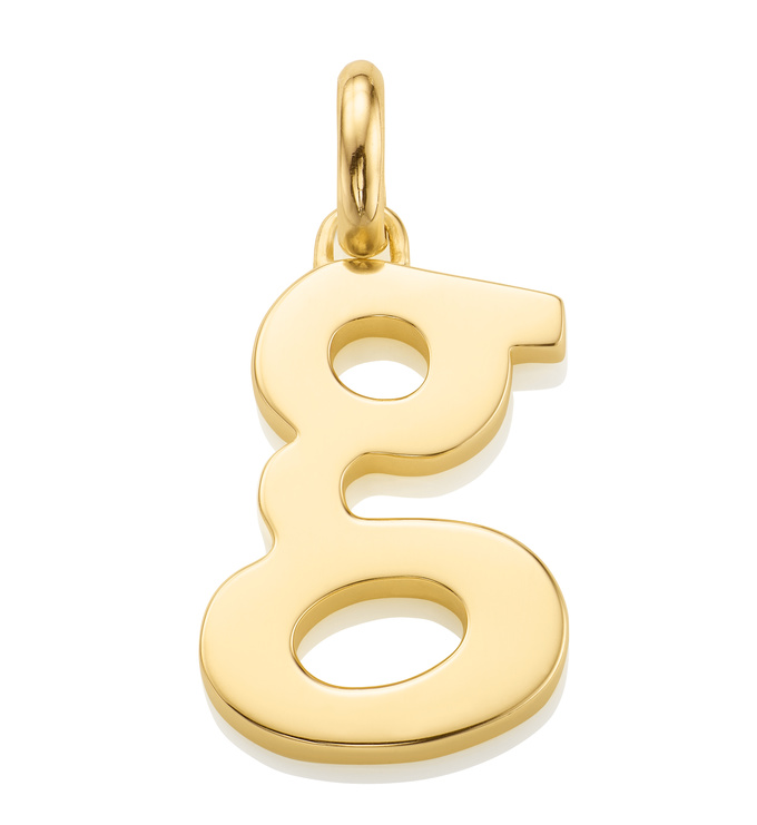 Alphabet G Pendant Charm in 18ct Gold Vermeil on Sterling Silver ...