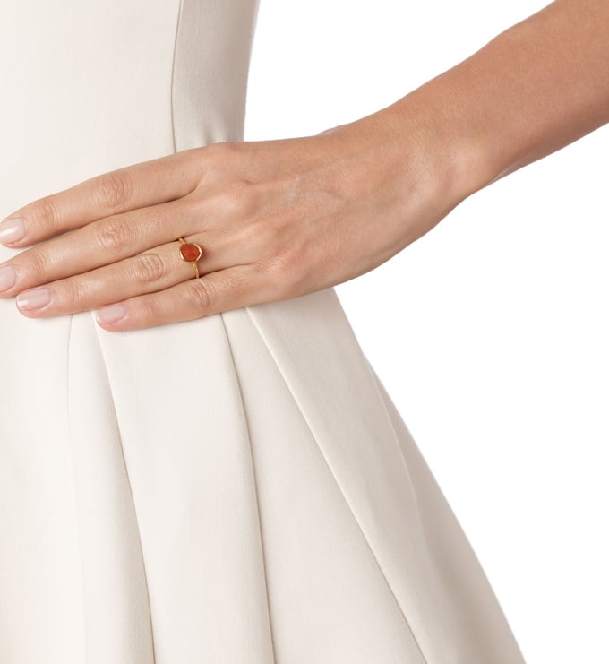 Siren Stacking Ring in 18ct Gold Vermeil on Sterling Silver and Orange Carnelian | Jewellery by ...