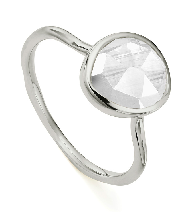 Siren Stacking Ring in Sterling Silver and Rock Crystal | Jewellery by ...