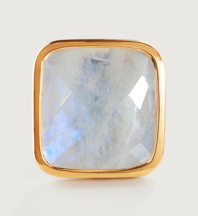 Square Facet Cocktail Ring in 18k Gold Vermeil on Sterling Silver and ...