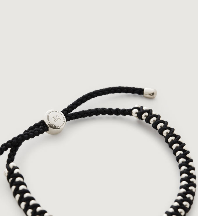 Rio Friendship Bracelet in Sterling Silver - Black | Jewellery by ...